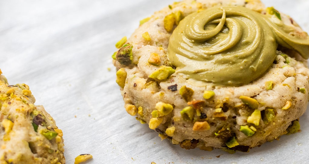 Vegan Pistachio Thumbprint Cookies